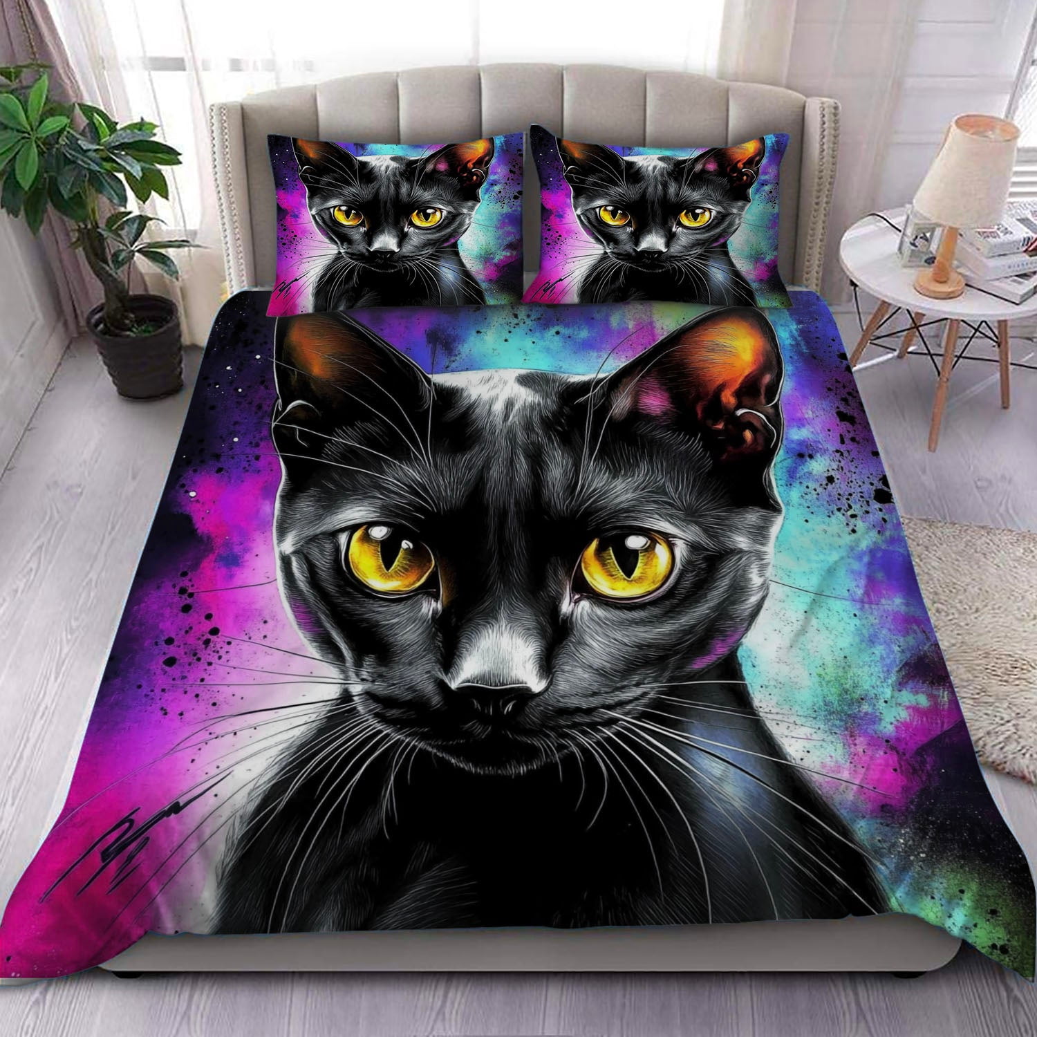 Cartoon Kawaii Cat Comforter Set Twin Size 3D Animals Flower Toddler ...