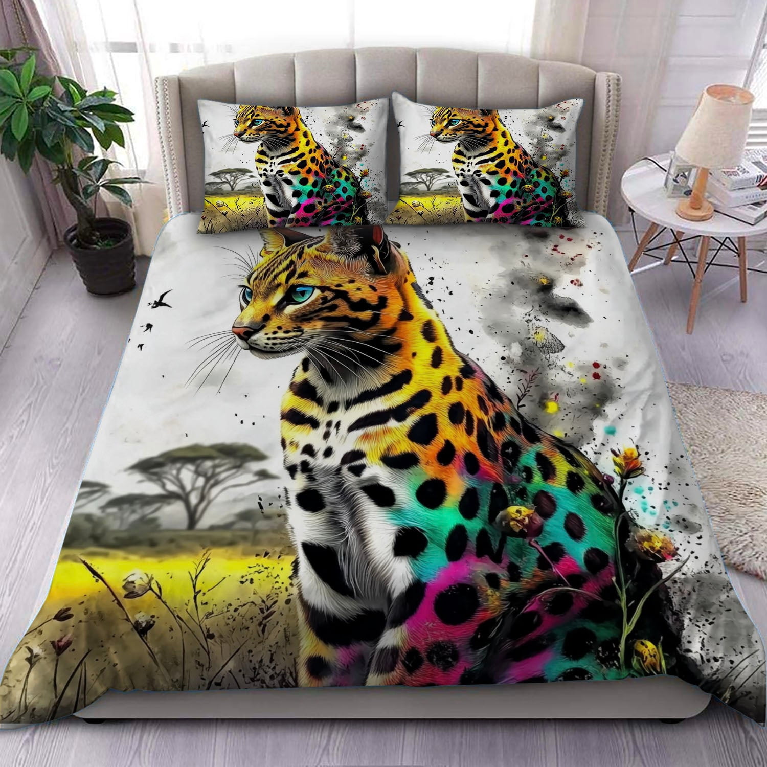 Cartoon Kawaii Cat Comforter Set Twin Size 3D Animals Flower Toddler ...