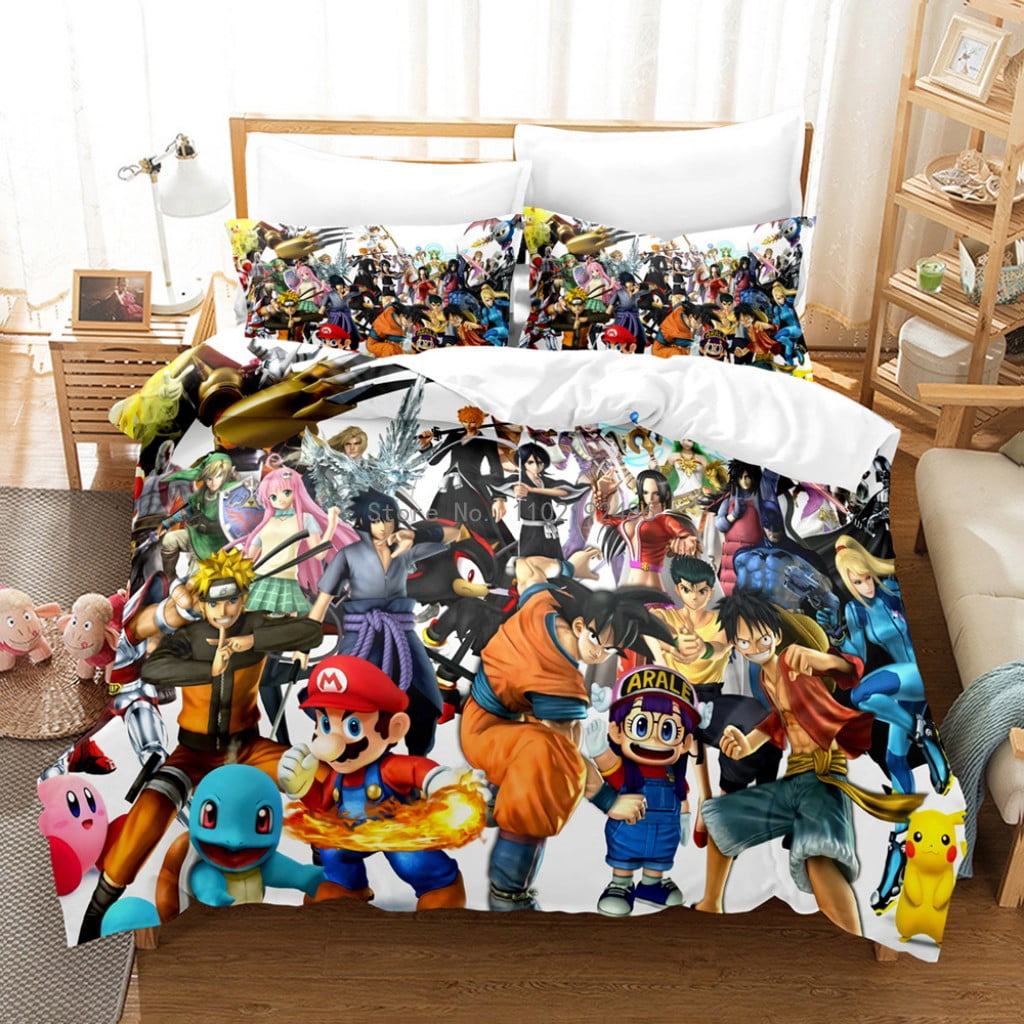 Cartoon Kids Bedding Set Dragon Ball Bed Linen Quilt Duvet Cover Sets ...