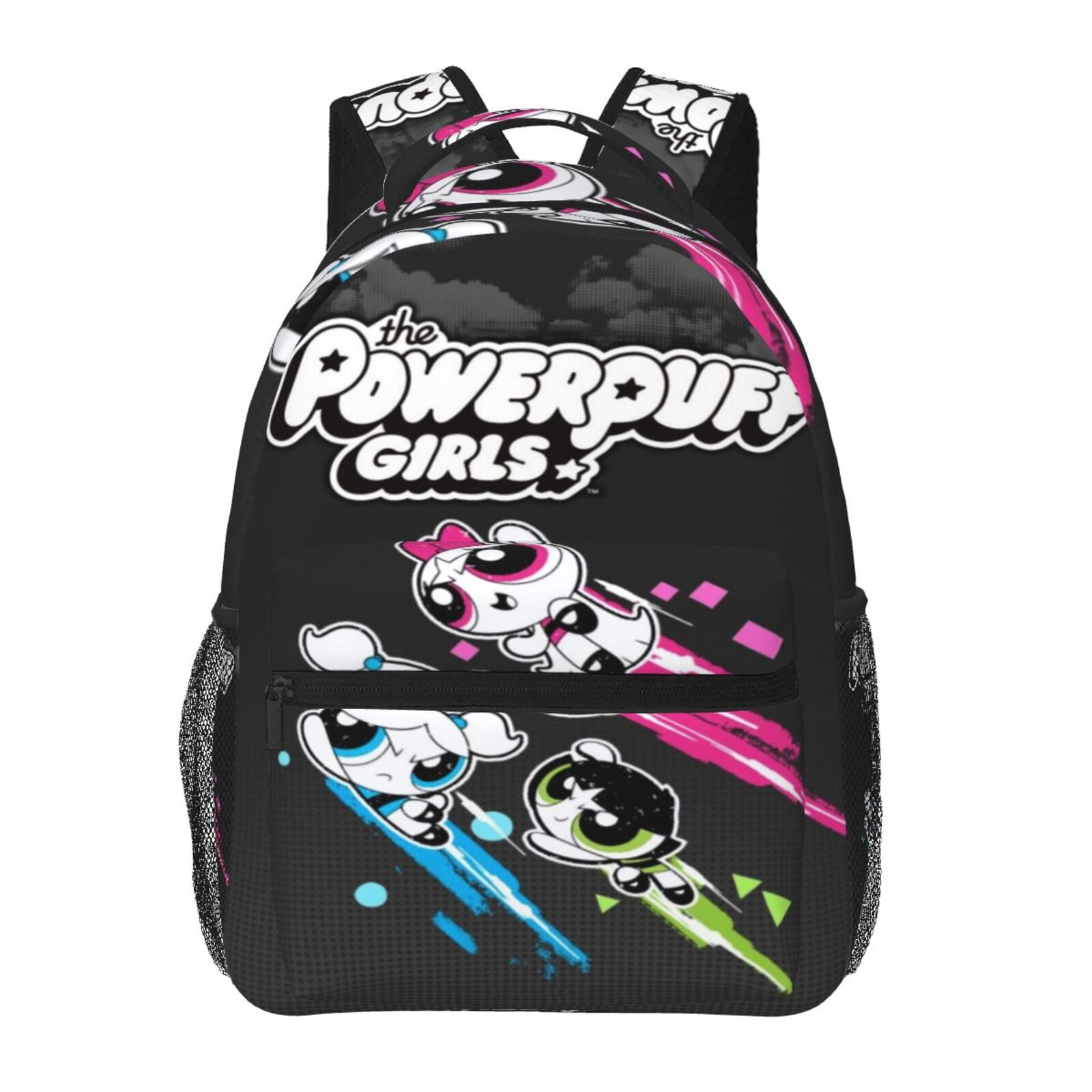 Cartoon Powerpuff Backpack Toddler Backpac 15.7" Cute Travel Bag Funny ...