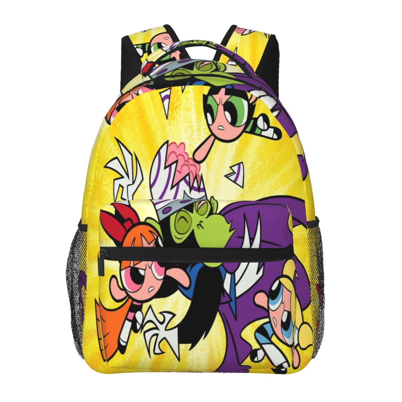 Cartoon Powerpuff Backpack Toddler Backpac 15.7" Cute Travel Bag Funny ...