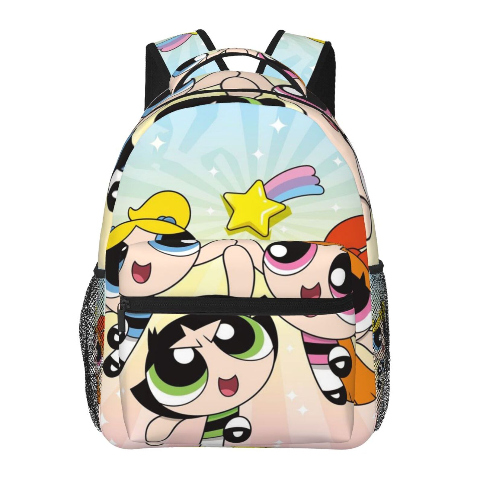 Cartoon Powerpuff Backpack Toddler Backpac 15.7" Cute Travel Bag Funny ...