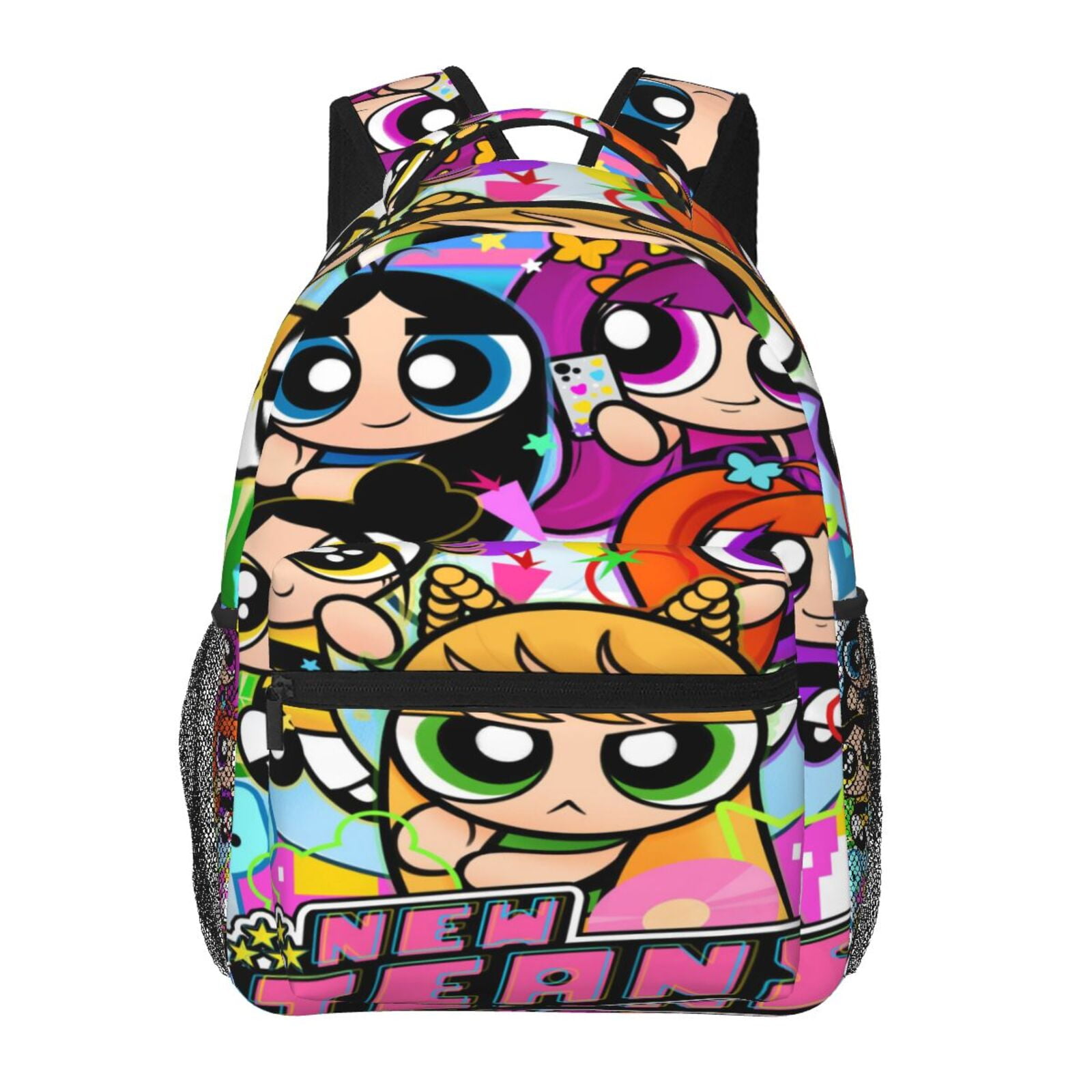 Cartoon Powerpuff Backpack Toddler Backpac 15.7" Cute Travel Bag Funny ...