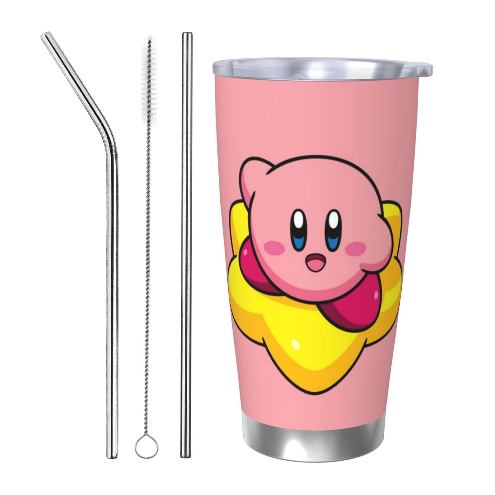 Cartoon Kirby Car Cup Stainless Steel Vacuum Insulation Cup With Lid ...