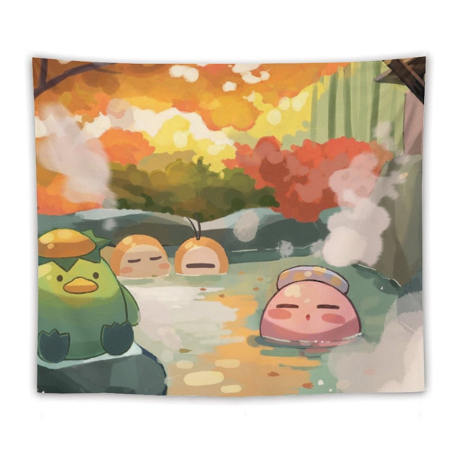 Cartoon Kirby Decor Anime Tapestry, Colorful Wall Art for Home ...