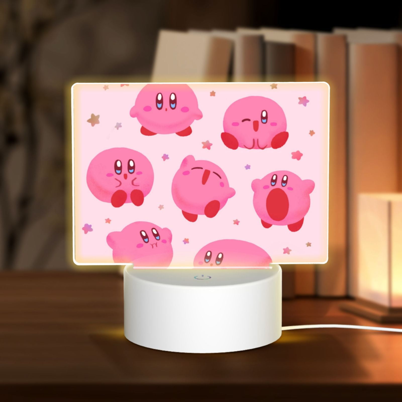 Cartoon Kirby Game Rectangular Acrylic Night Light Adjustable 3 Light ...
