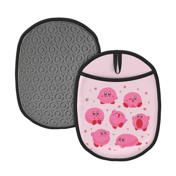 Cartoon Kirby Game Silicone Pot Mat Mitten Oven Mitts Pot Holder Heat ...