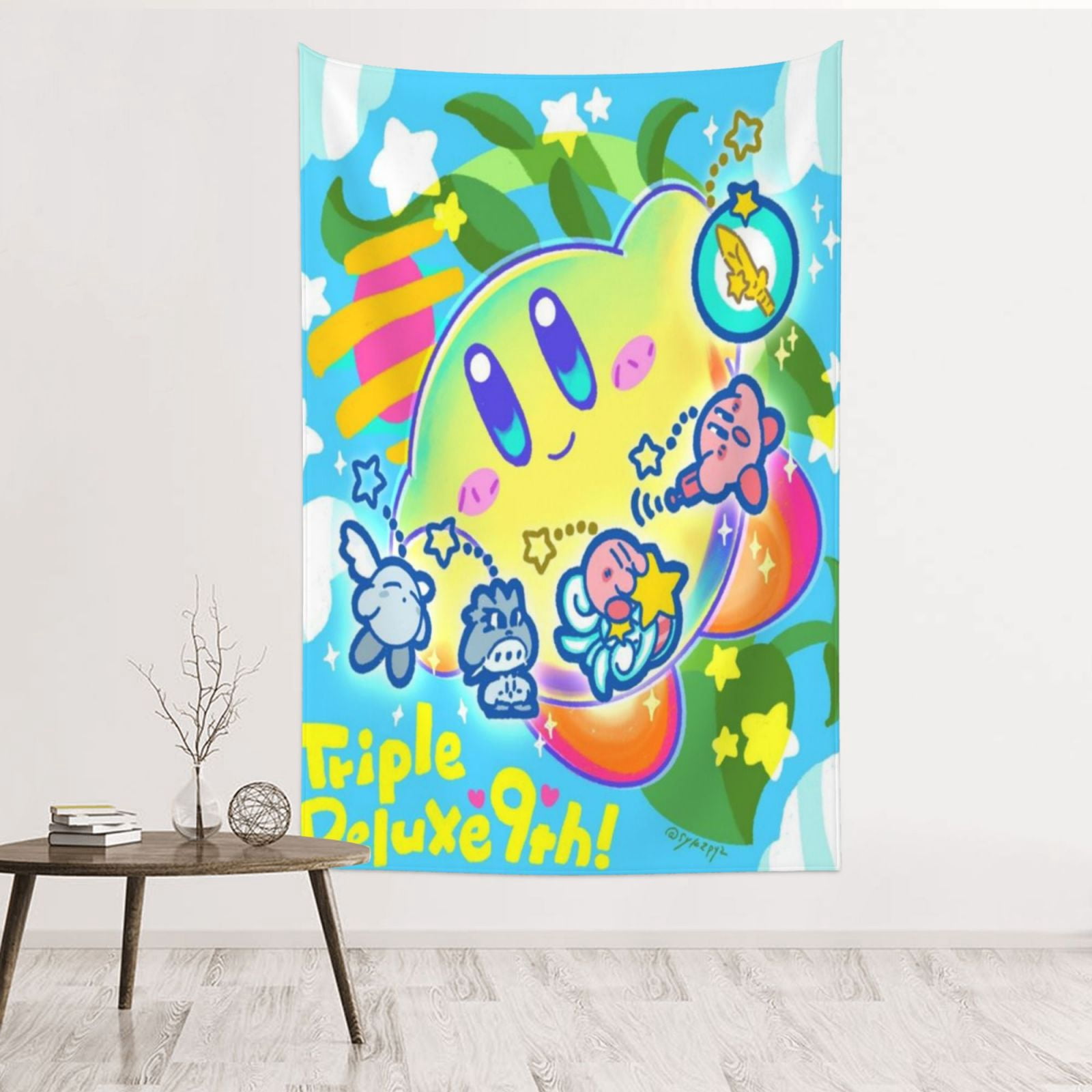 Cartoon Kirby Tapestry Wall Decor Wall Hanging Cartoon Suitable for ...