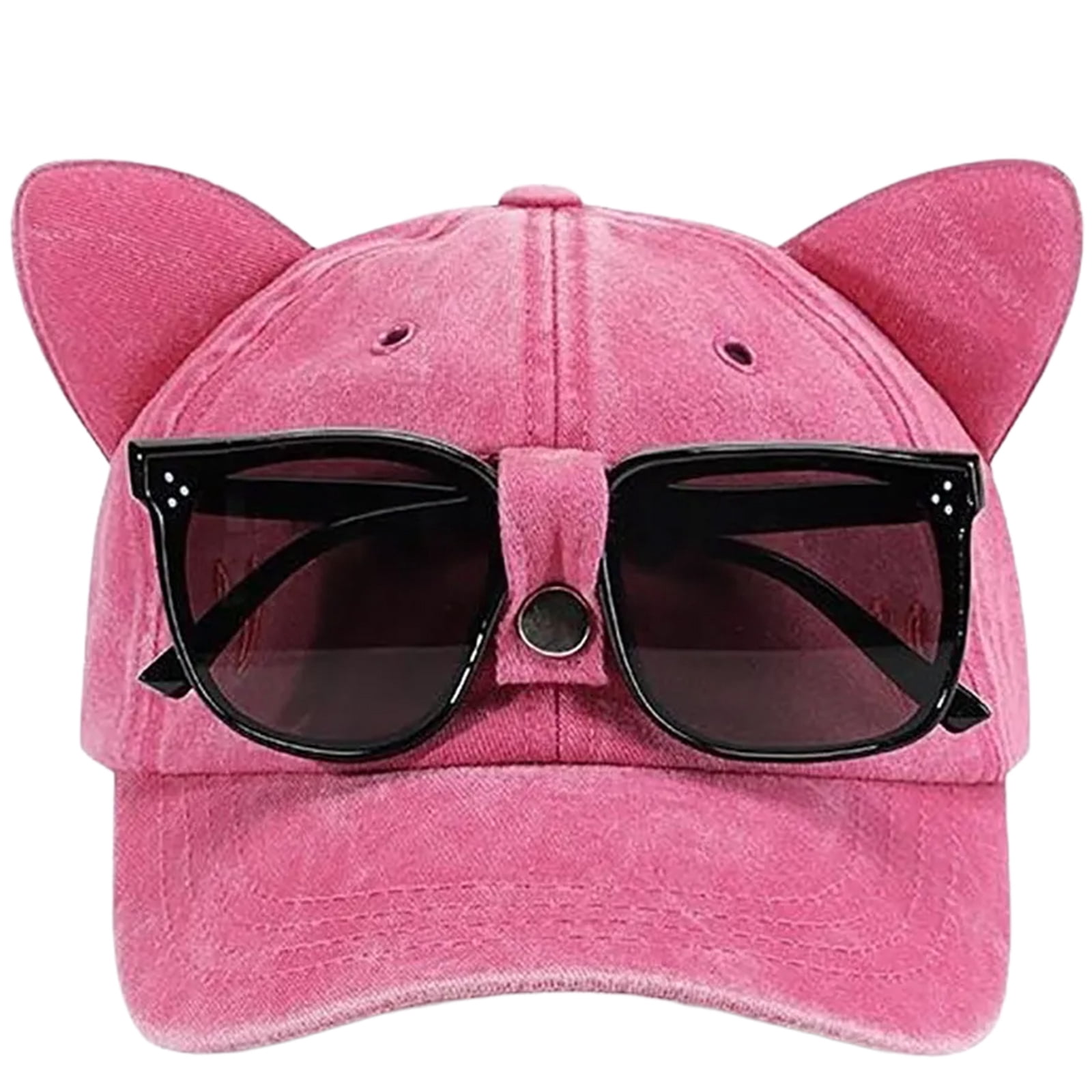 Cartoon Kitten Ear Baseball Hat Unisex Vintage Sport Hat Adjustable ...