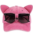Cartoon Kitten Ear Baseball Hat Unisex Vintage Sport Hat Adjustable ...