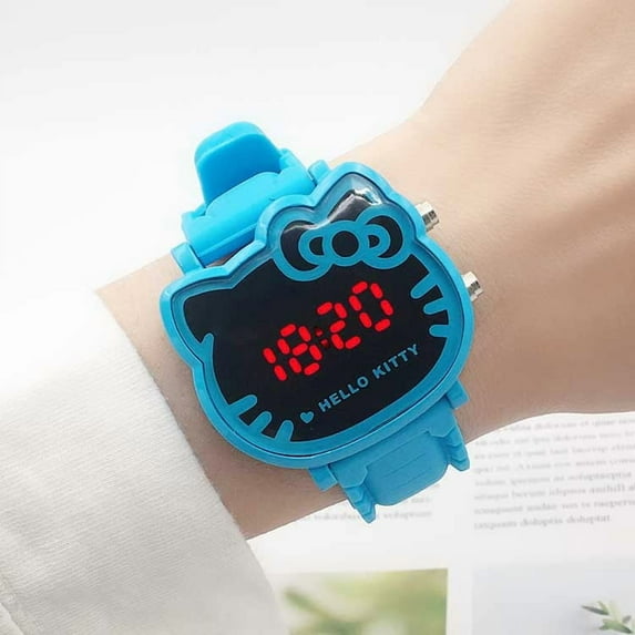 Cartoon Kitty Cat LED Nightlight Watch Fashion Digital Electronic Watch ...