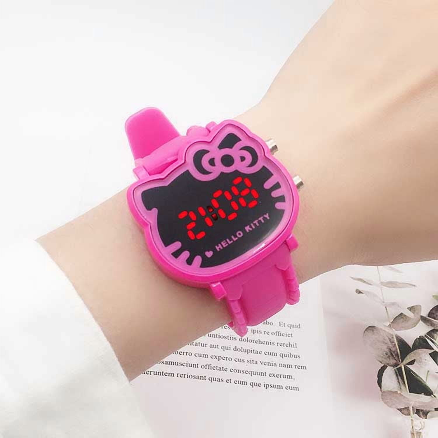 Cartoon Kitty Cat LED Nightlight Watch Fashion Digital Electronic Watch ...