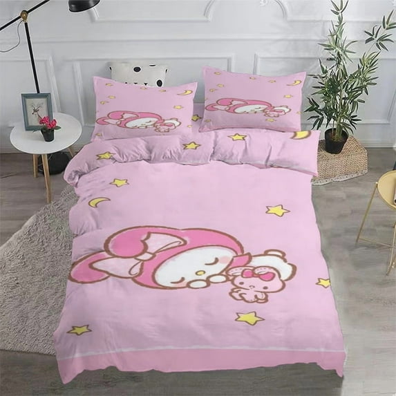 Cartoon Kitty Cat My MLD Purin Digital Print Duvet Cover Three-piece ...