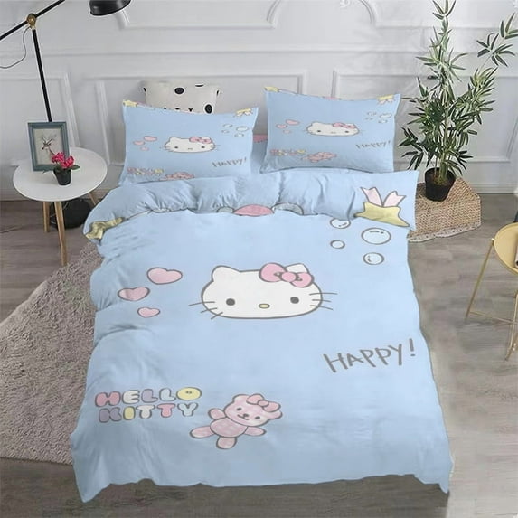Cartoon Kitty Cat My MLD Purin Digital Print Duvet Cover Three-piece ...