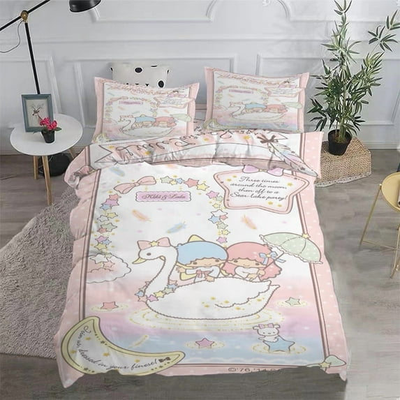 Cartoon Kitty Cat My MLD Purin Digital Print Duvet Cover Three-piece ...