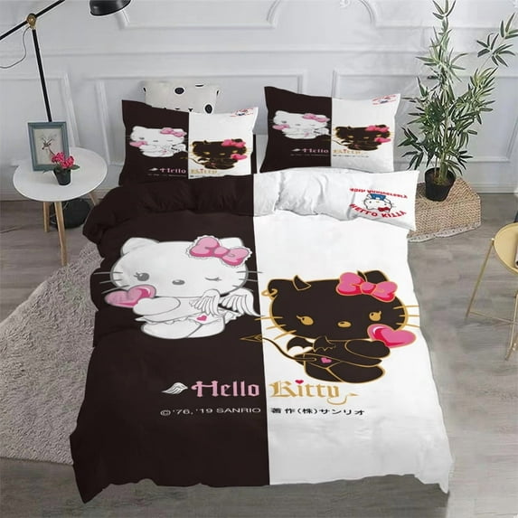 Cartoon Kitty Cat My MLD Purin Digital Print Duvet Cover Three-piece ...