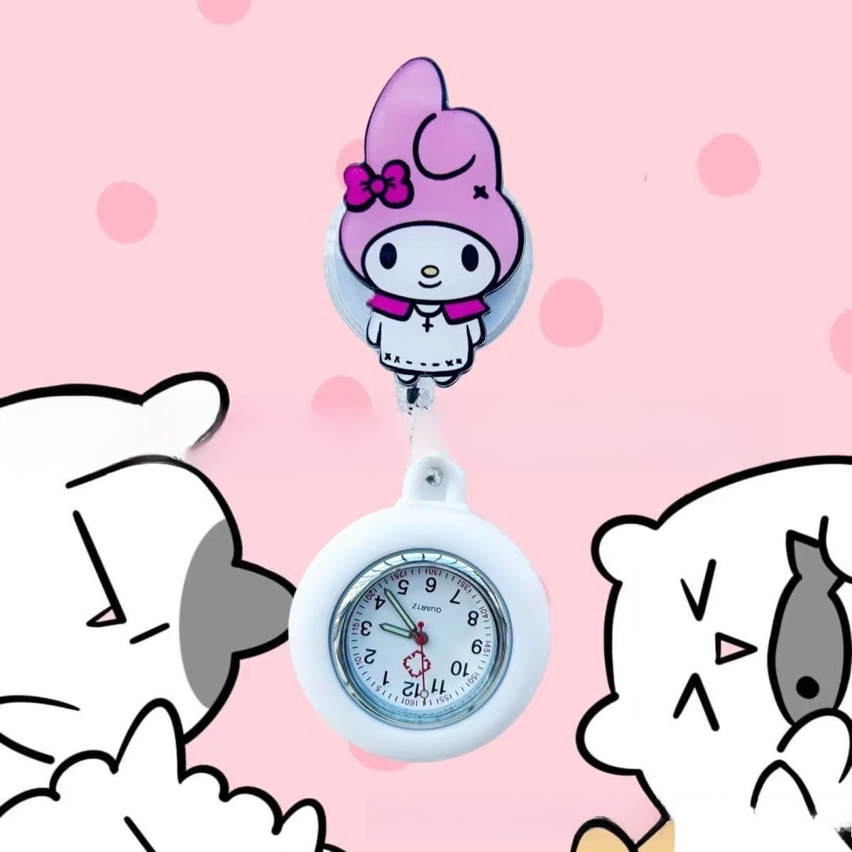 Cartoon Kitty Cat My Melody Stretchable Hanging Watch Brooch Luminous ...