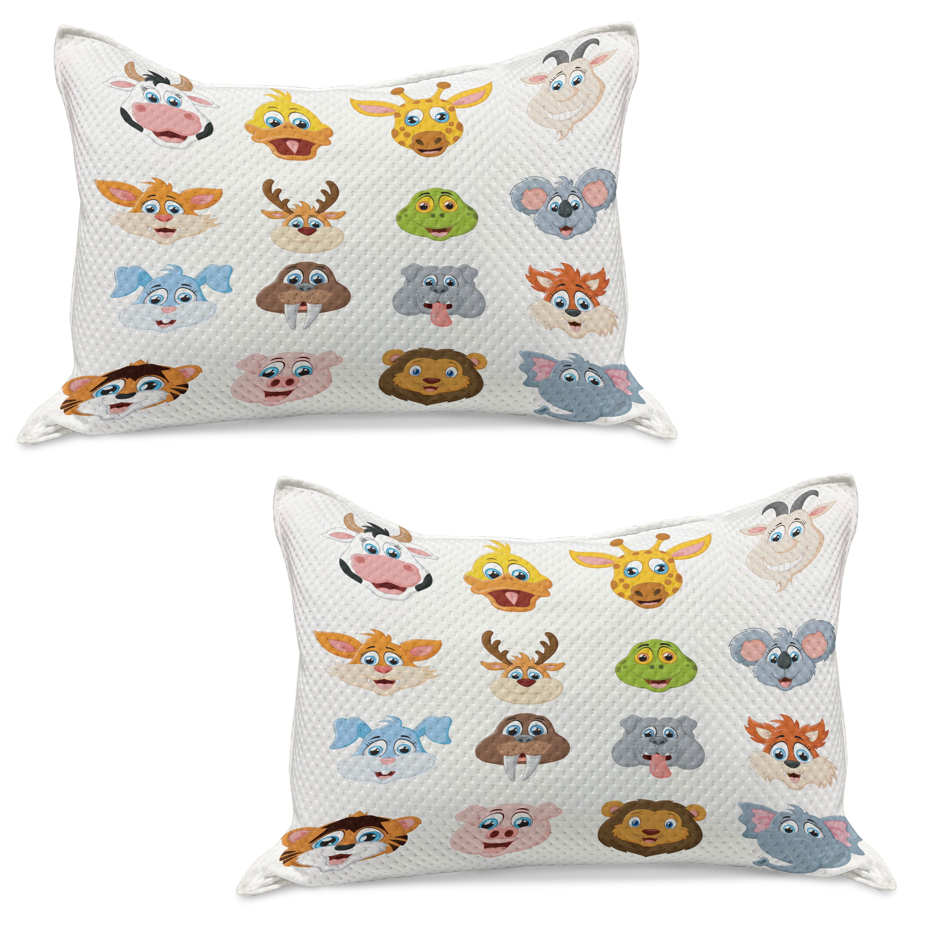 Cartoon Knitted Quilt Pillowcover Set of 2, Comic Design of Composition ...