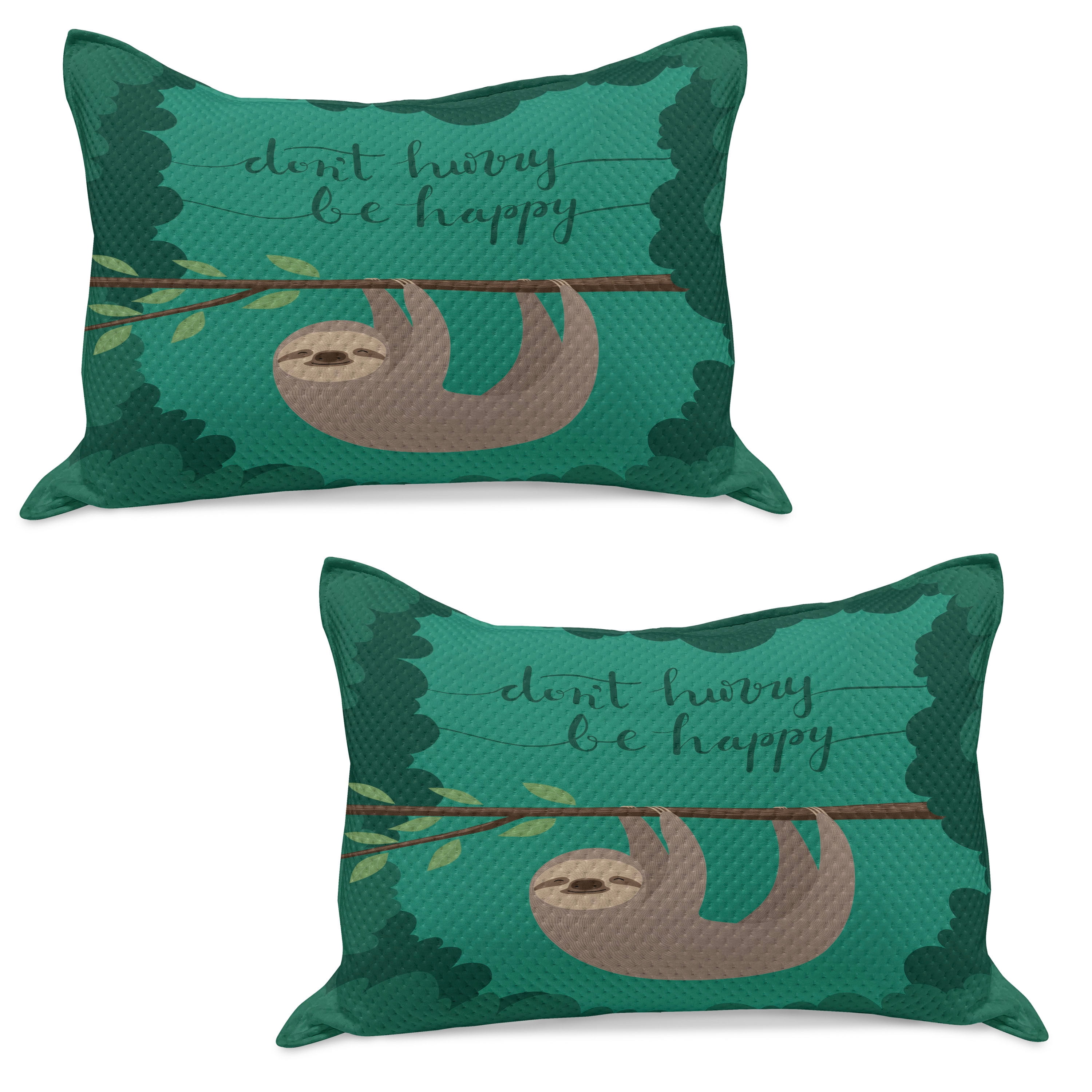 Cartoon Knitted Quilt Pillowcover Set of 2, Illustration of a Lazy ...