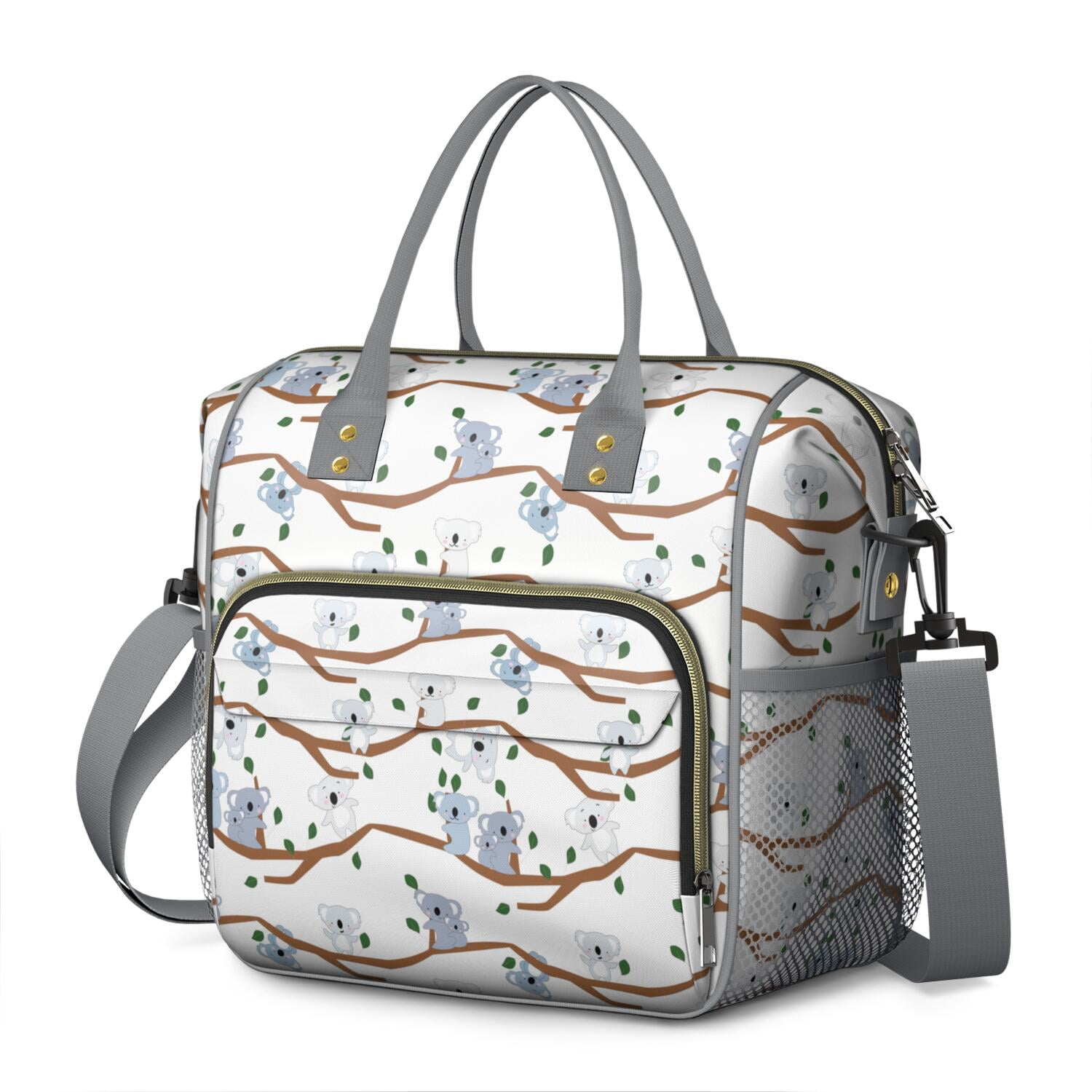 Cartoon Koala and Animal Print Insulated Lunch Bag, Large Leakproof ...