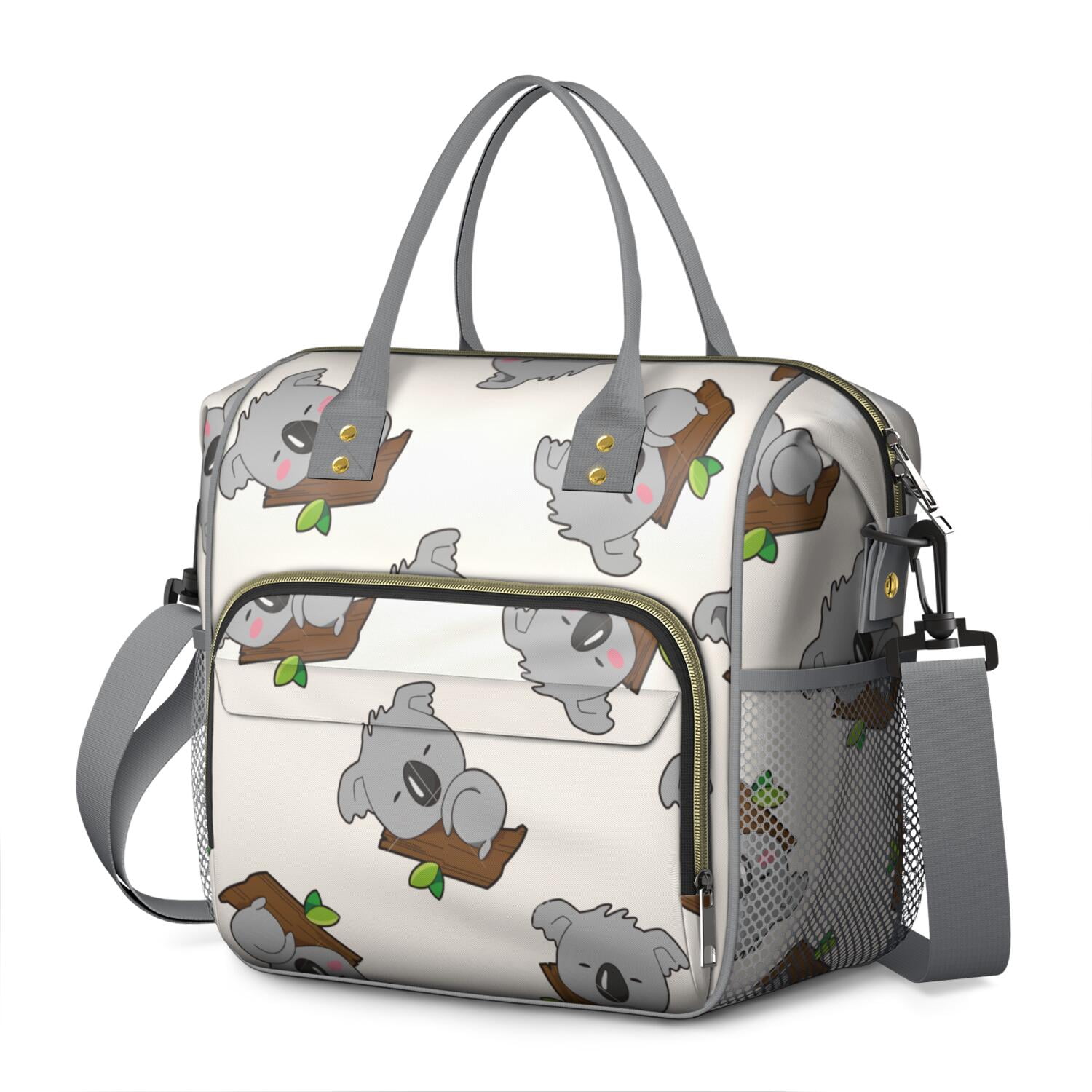 Cartoon Koala and Animal Print Insulated Lunch Bag, Large Leakproof ...