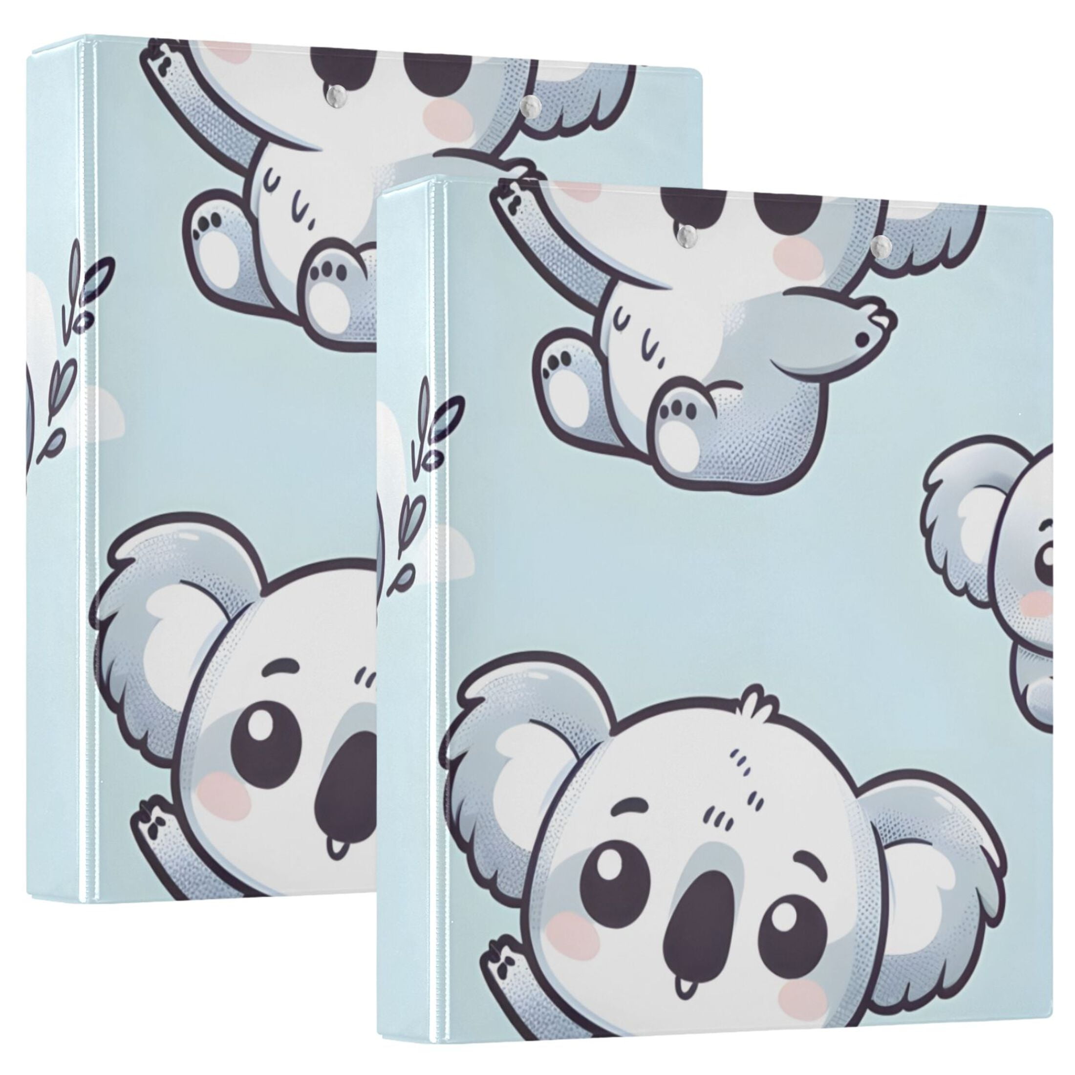 Cartoon Koala Cute Hardcover 3 Ring Binder 1.5 inch Round Rings with Interior Pockets Binders ...