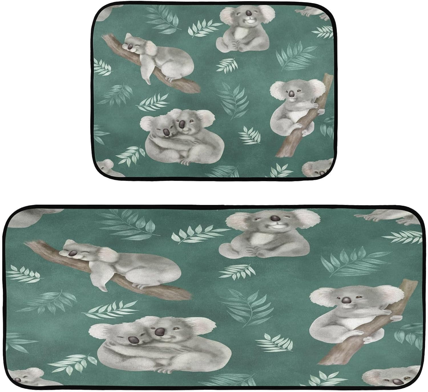 Cartoon Koala Kitchen Mat - Cushioned Anti Fatigue Kitchen Rug Set of 2 ...