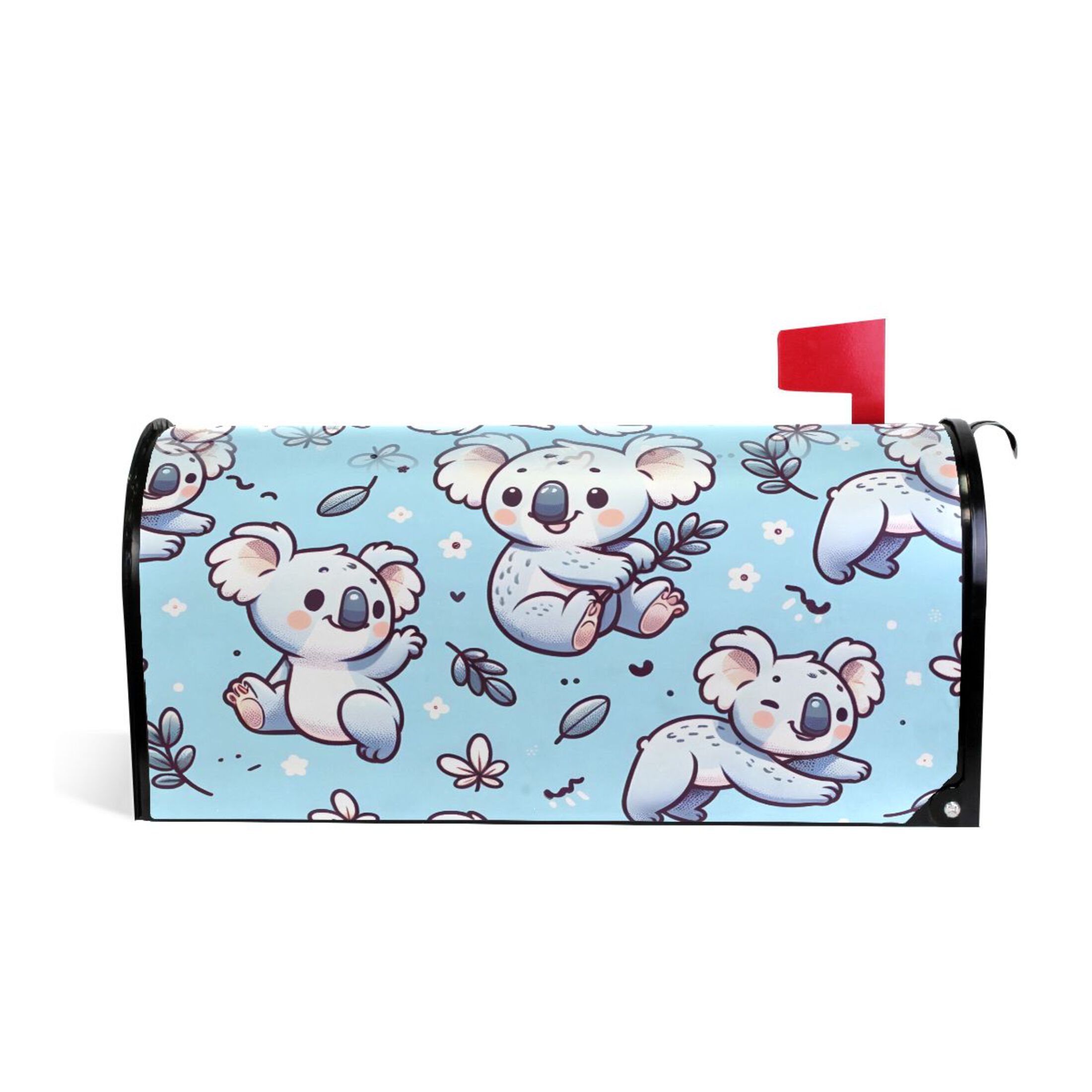 Cartoon Koala and Leaf Magnetic Mailbox Covers 21" X 18" Post Letter ...
