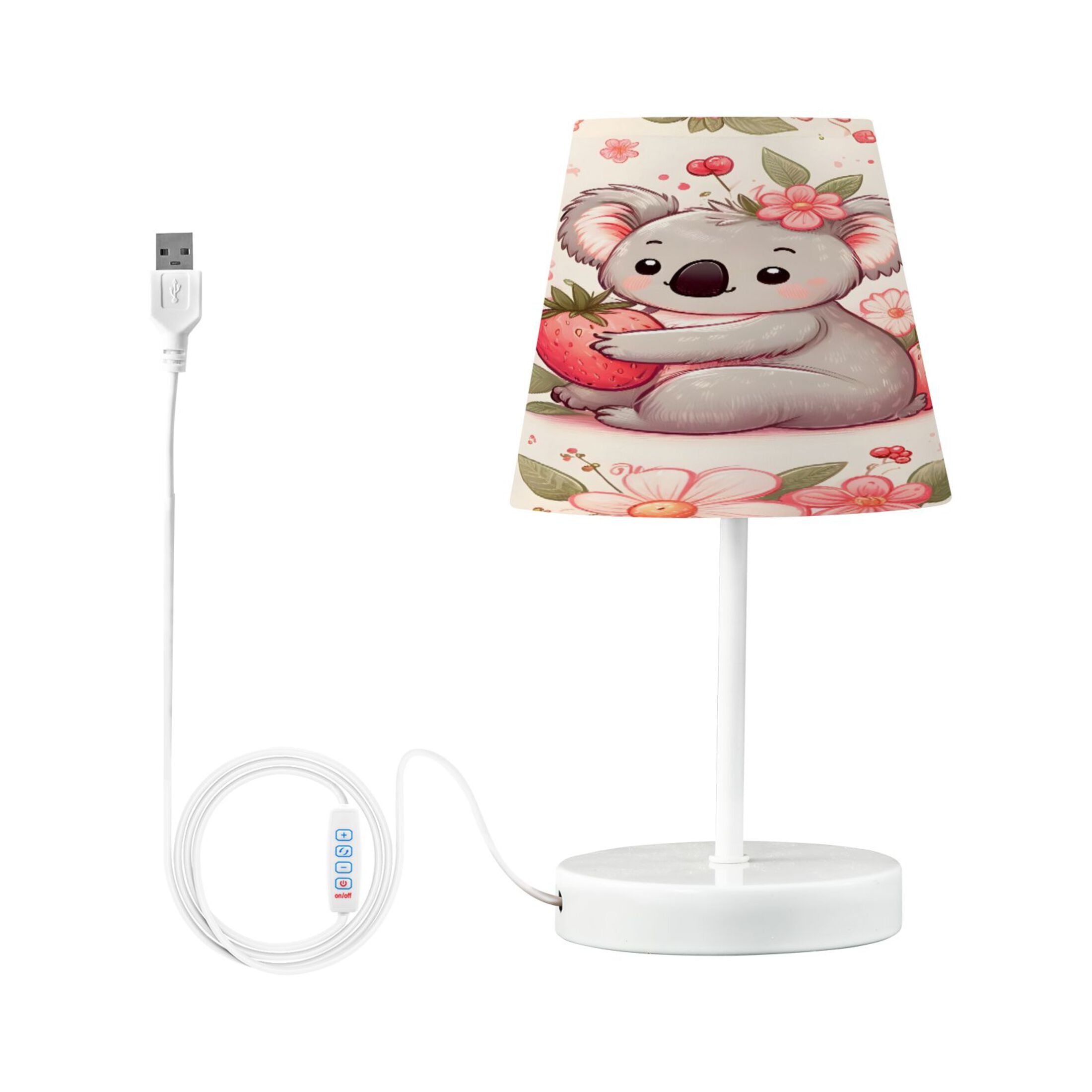 Cartoon Koala and Strawberry Desk Lamp LED Table Nightstand Lamps with ...