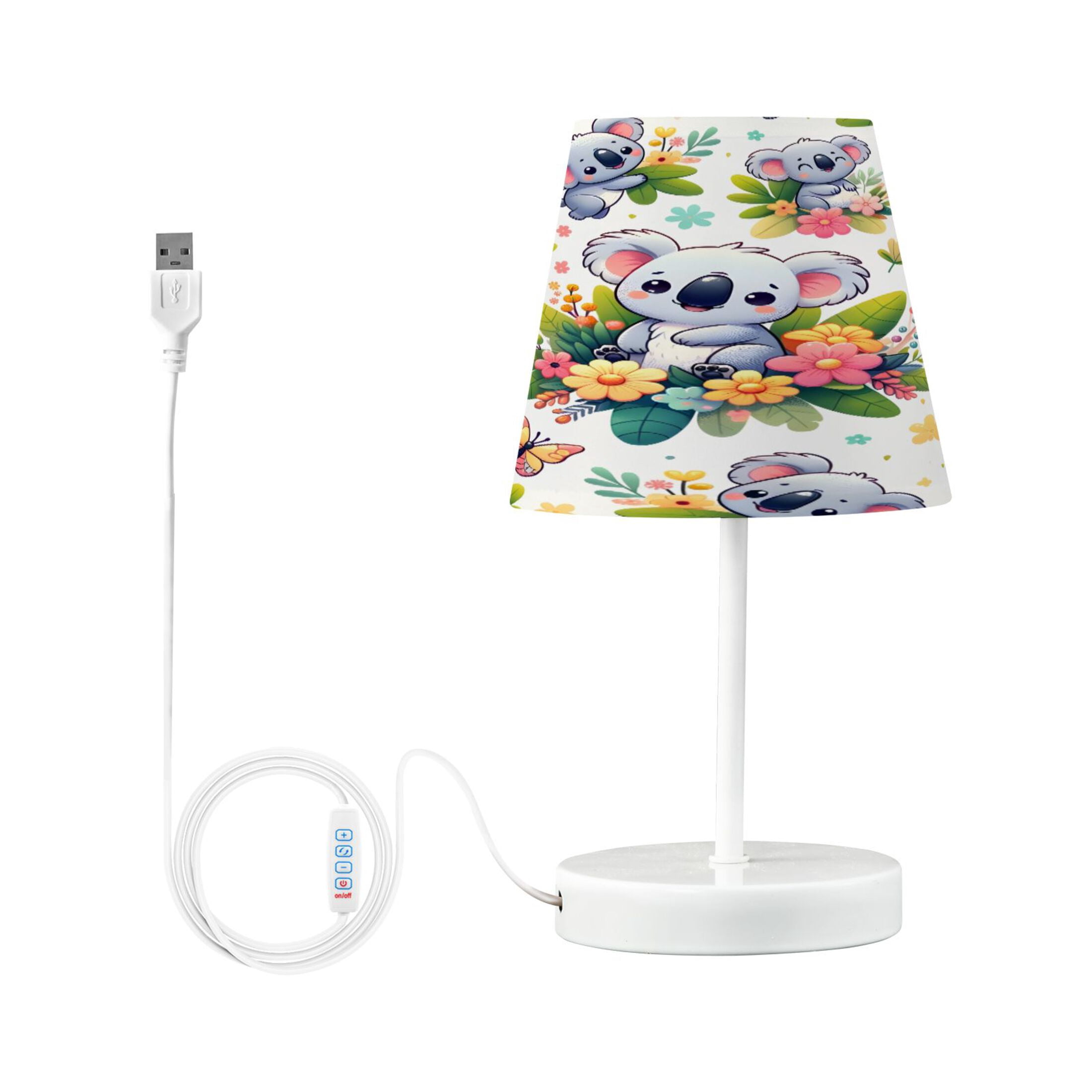 Cartoon Koala in Flower Desk Lamp LED Table Nightstand Lamps with 3 ...