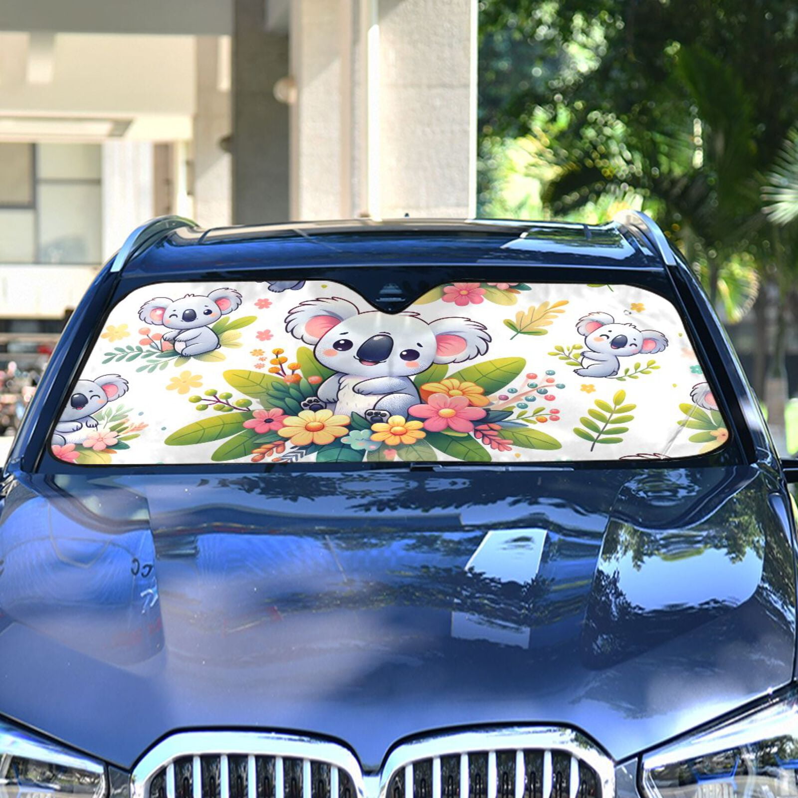 Cartoon Koala with Flower Plant Automotive Front Car Windshield Sun ...