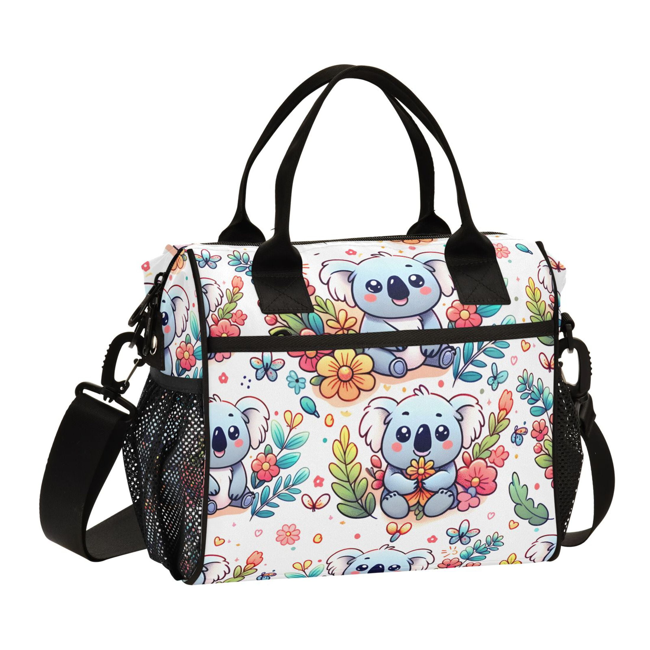 Cartoon Koala with Plant Lunch Bag Insulated Lunch Box Leakproof ...