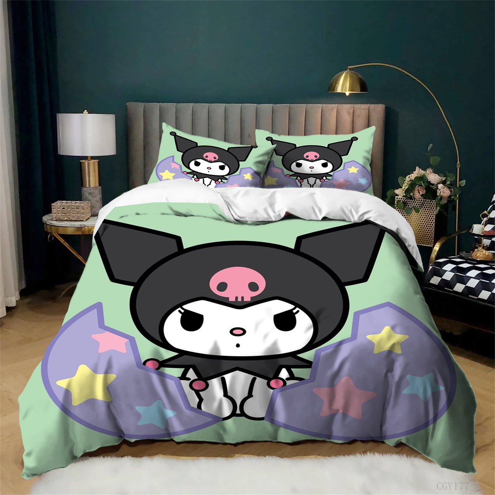 Cartoon Kuro_mi Bedding Set 3 Pieces Soft Breathable Comforter Set ...