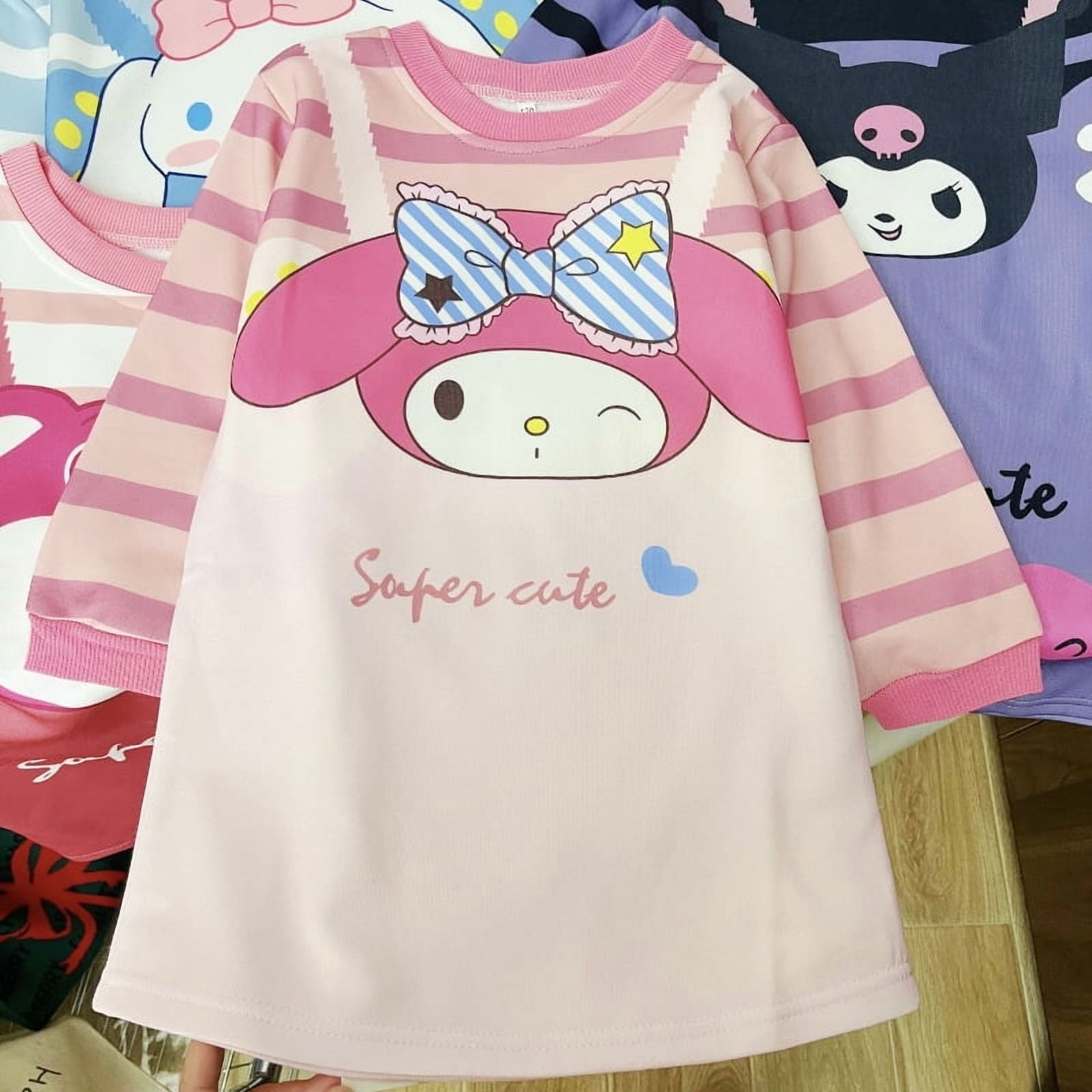 Cartoon Kuromi Cinnamoroll Melody Children's Fake Two-Piece Long ...