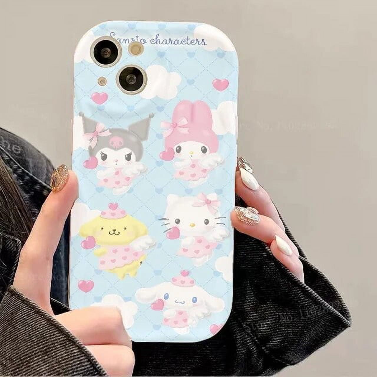 Cartoon Kuromi Hello kitty Purin Soft TPU Case For iPhone 15 14 13 12 ...