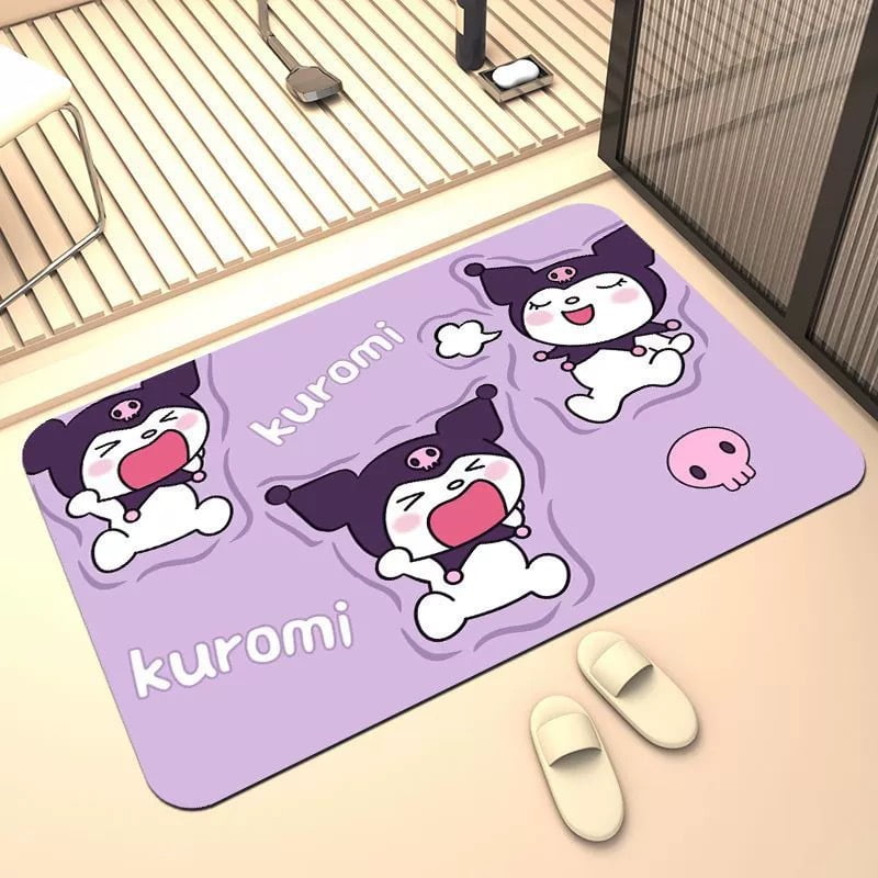 Cartoon Kuromi Home rug water-absorbing floor MATS, bathroom and toilet ...