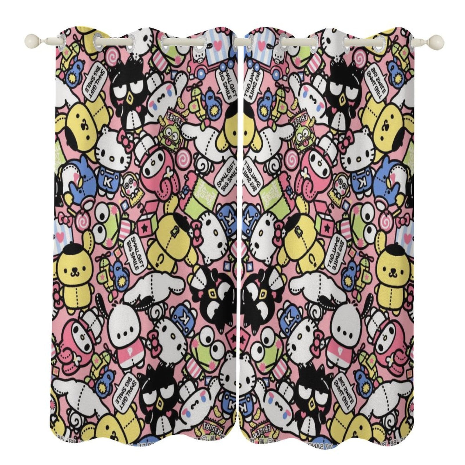 Cartoon Kuromi Melody Hello-Kitty Cinnamoroll Kids Blackout Curtains 52 ...