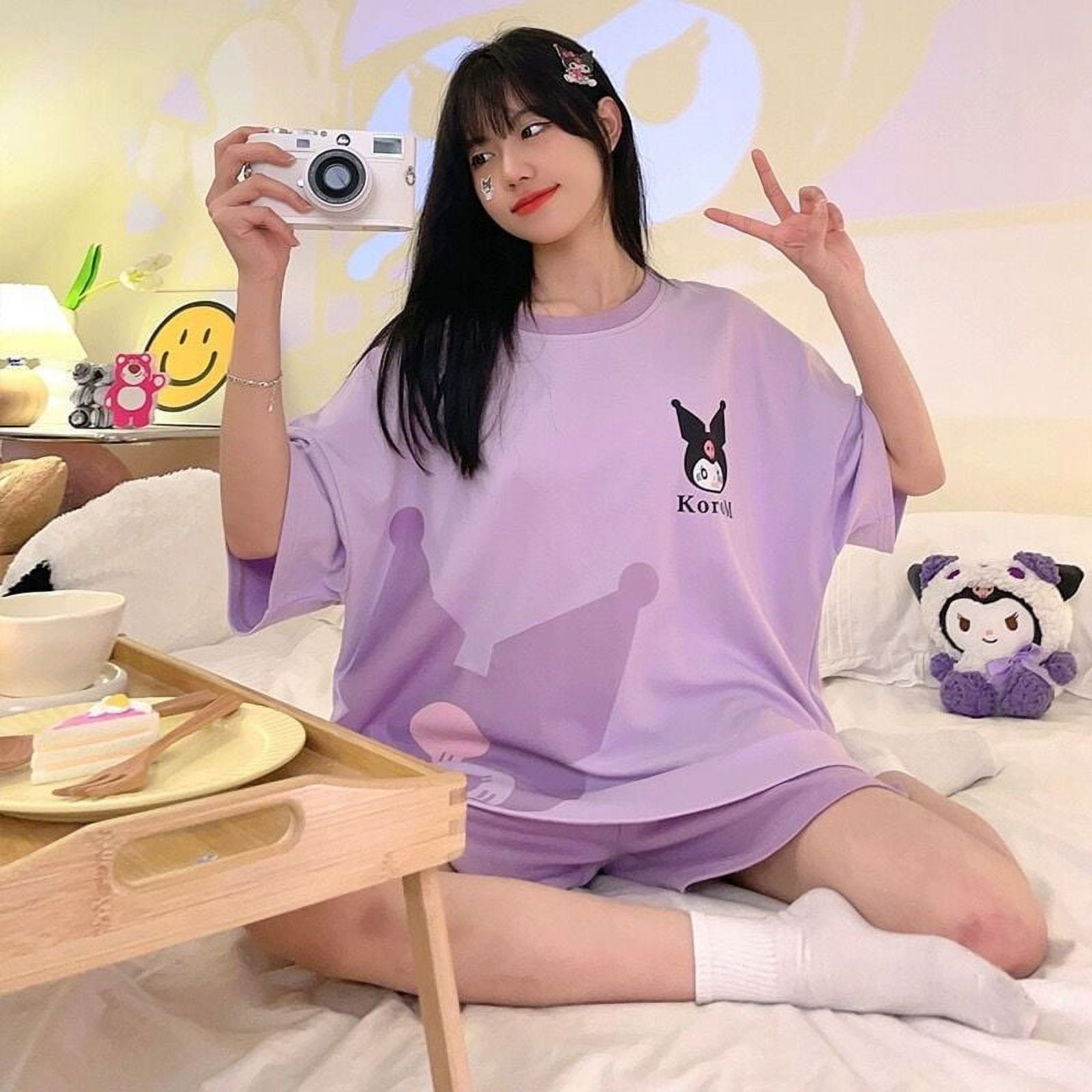 Cartoon Kuromi Pajamas Suit Cotton Sanrioed Melody Pochacco Summer ...