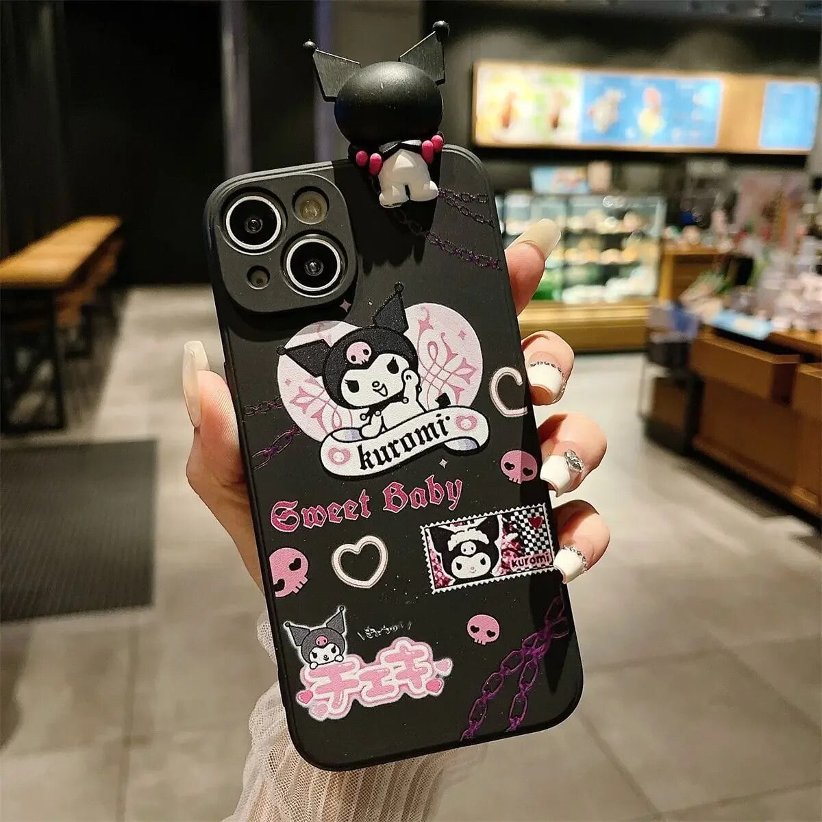 Cartoon Kuromi Sanrio phone cases for iPhone 15 14 13 12 11 pro Max ...