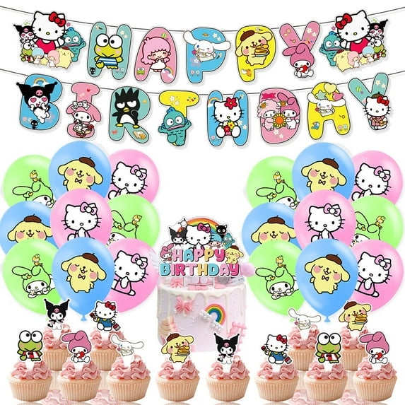 Cartoon Kuromi Theme Party, Pompompurin Melody Rubber Balloon, Birthday ...