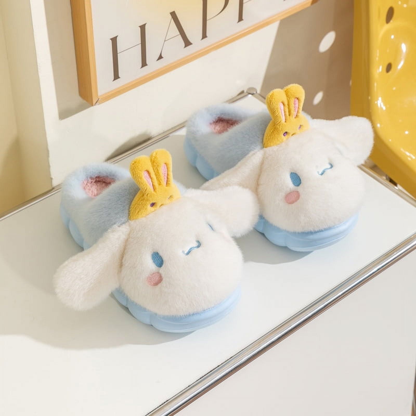 Cartoon Kuromi Women Plush Slippers Cute Cinnamoroll Sanrioed Anime ...