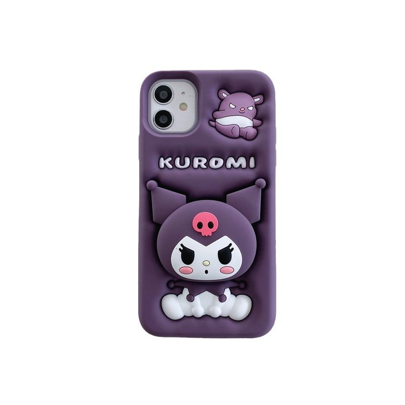 Cartoon Kuromi stand phone case for iPhone14/13/12/11 Apple 16/15 Pro ...