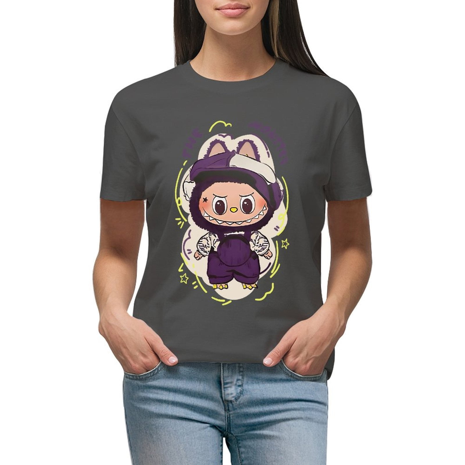 Cartoon Lab-ubu T-Shirt Women's Casual Shirts Summer Beach Tee Gift for ...