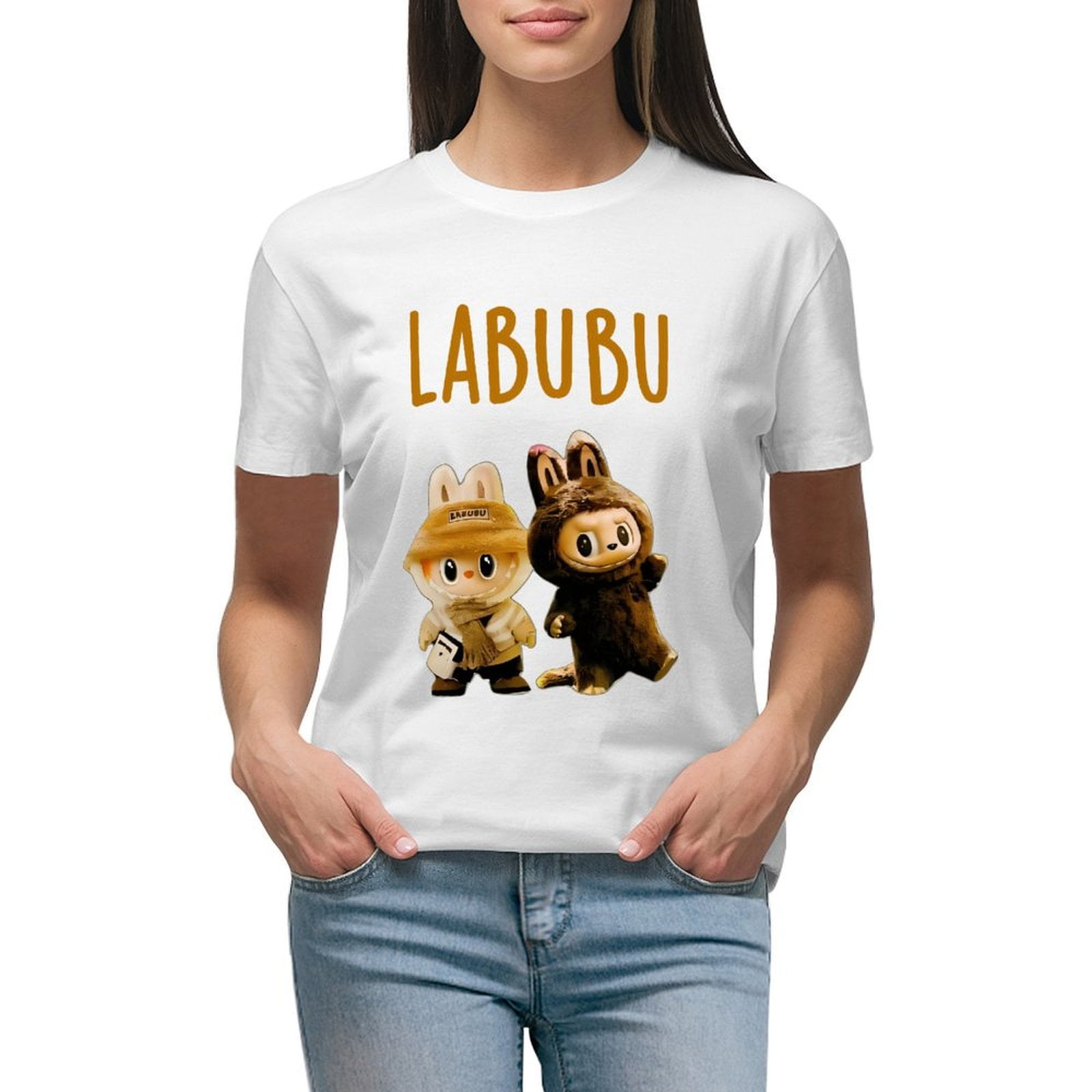 Cartoon Lab-ubu T-Shirt Women's Casual Shirts Summer Beach Tee Gift for ...