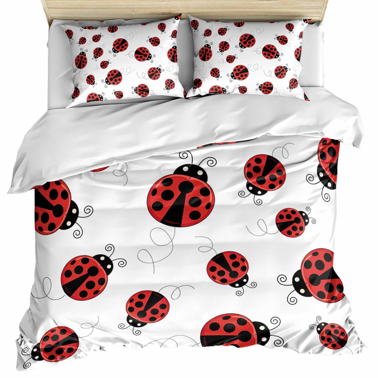 Cartoon Ladybug Bedding 3 Piece Duvet Cover Set California King, Funny ...