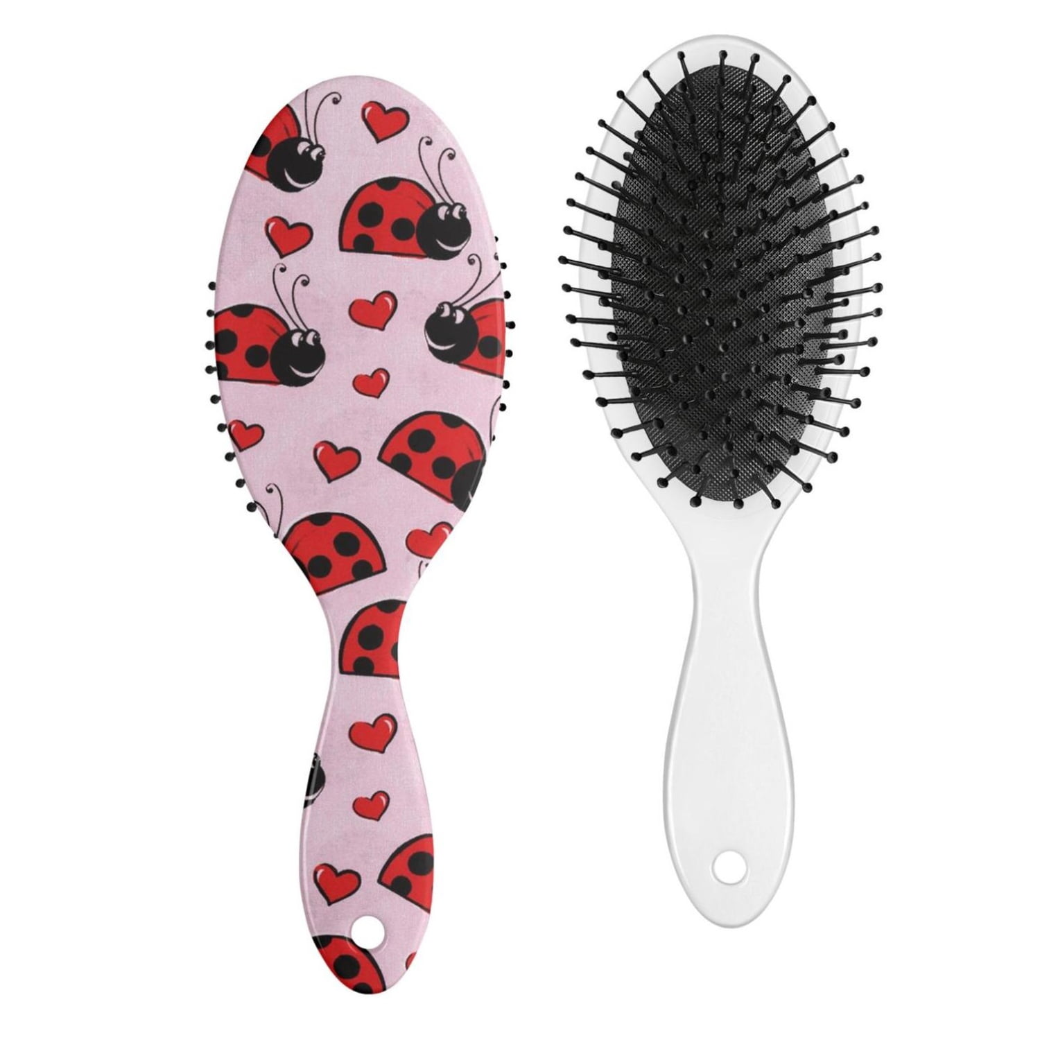 Cartoon Ladybug Detangling Hair Brush - Lightweight Round Bristle Brush ...