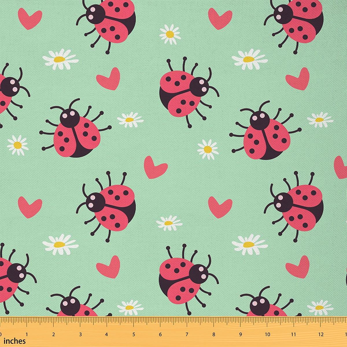 Cartoon Ladybug Fabric By The Yard,Watercolor Wild Animal Upholstery ...