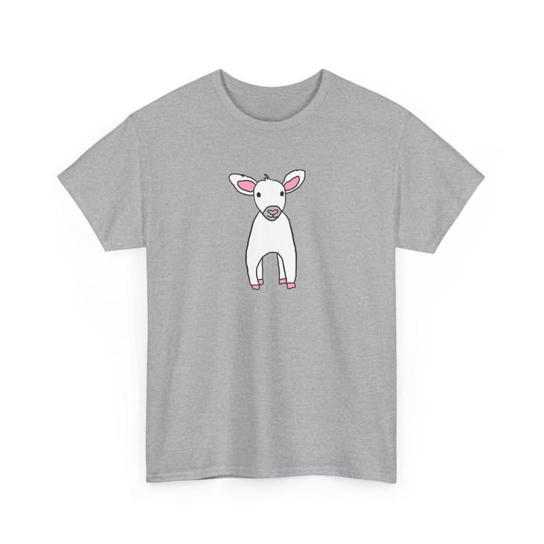 Cartoon Lamb Unisex Tee, Cute Animal Graphic Shirt, Adorable Sheep ...