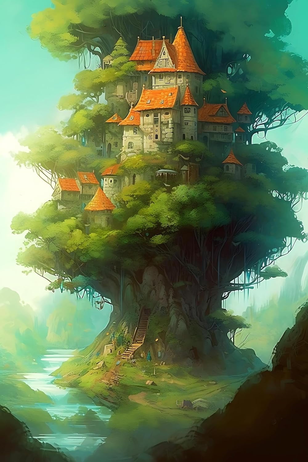 Cartoon Landscape HD Printed Canvas Poster - Modern Home Decor ...