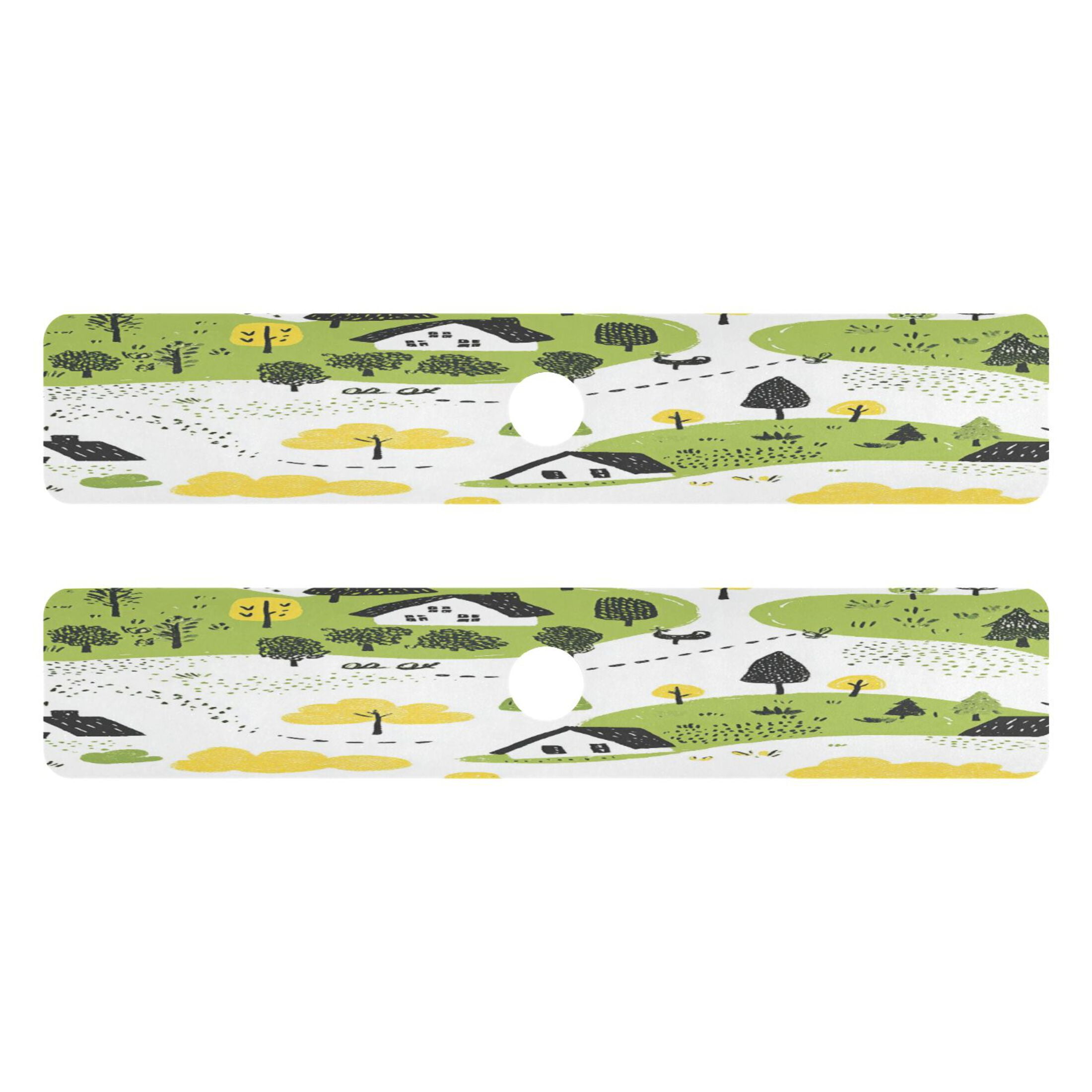 Cartoon Landscape Pattern Extra Long Silicone Algae Sink Mat 30x5.4in 2 ...